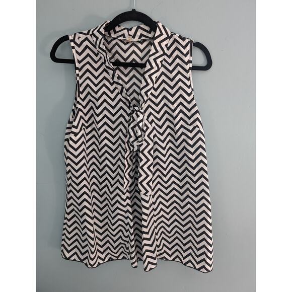 Poema | Tops | Poema Modcloth Black And White Chevron Tank Medium ...
